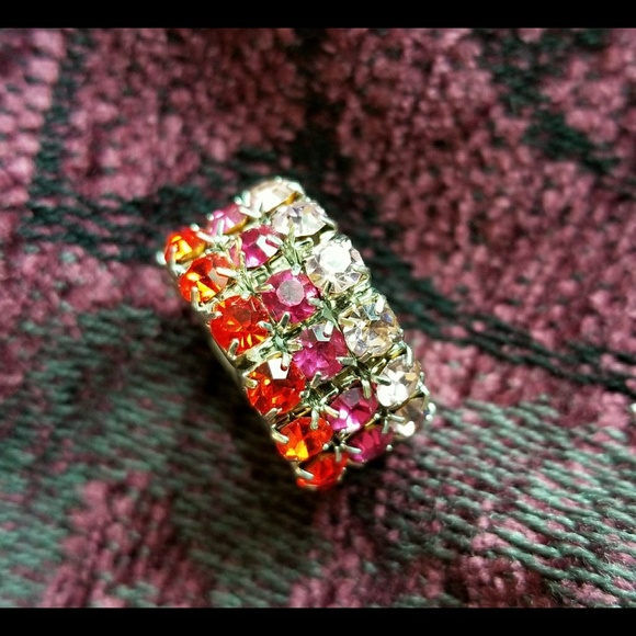 other | Jewelry | 325 Multi Gem Stone Stretch Ring Blingy Fun | Poshmark